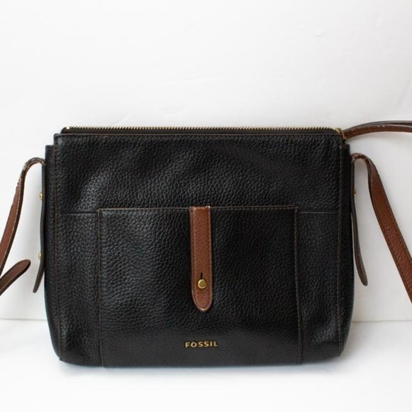 Fossil | Bags | Vintage Rare Fossil Gemna Organizer Black Crossbody ...